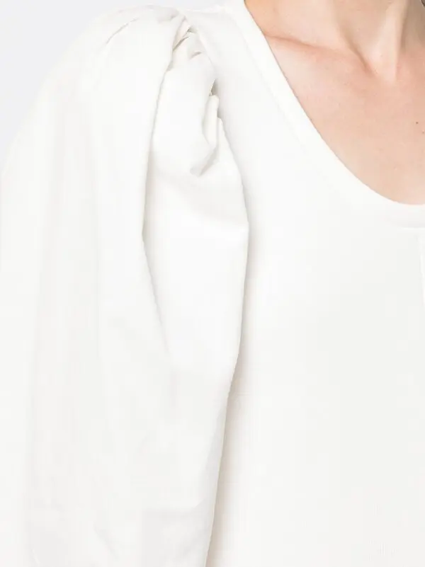 Goen.j Flared Puff-sleeve Dress - White