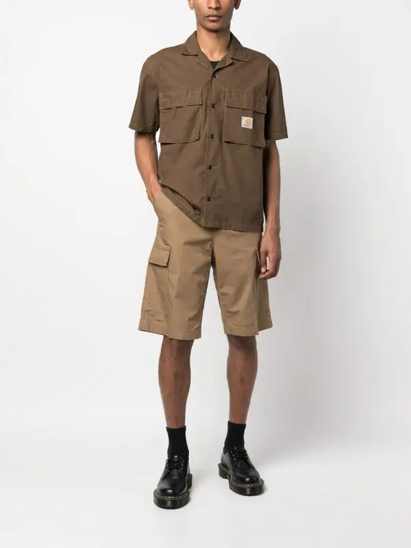 Carhartt Work In Progress Logo-patch Cargo Shorts - Neutrals