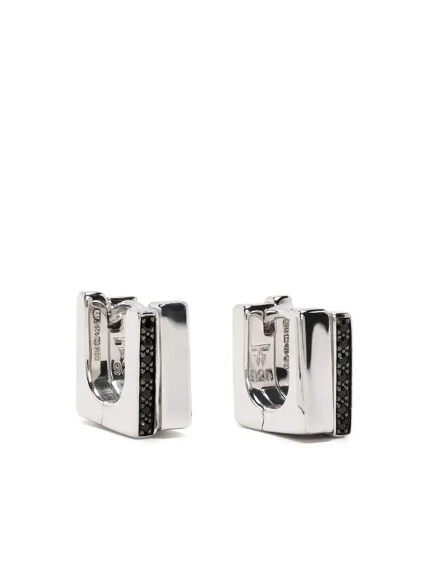 Tom Wood Sterling Step Spinel Huggie Earrings - Silver