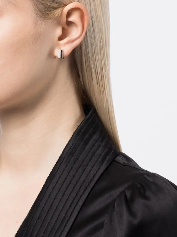 Tom Wood Sterling Step Spinel Huggie Earrings