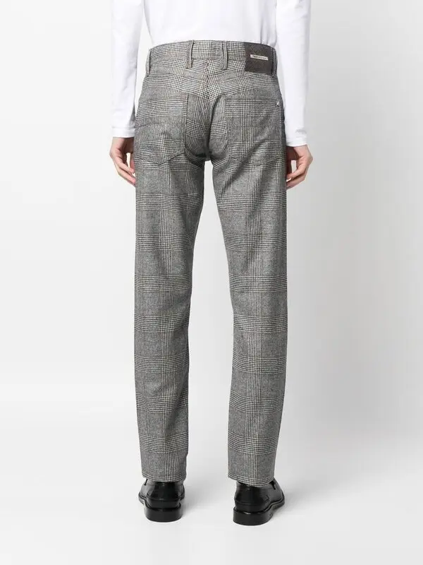 TRAMAROSSA Checked Straight-leg Trousers - Neutrals
