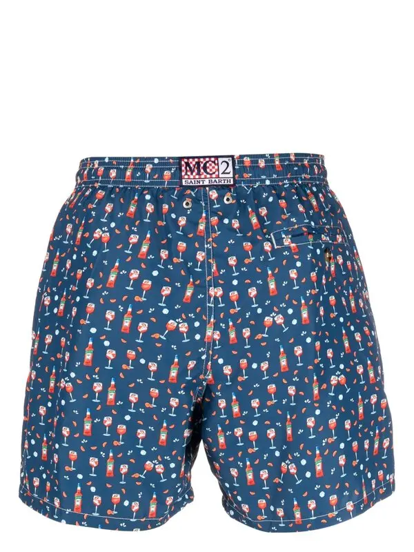 MC2 SAINT BARTH Graphic-print Swim Shorts - Blue