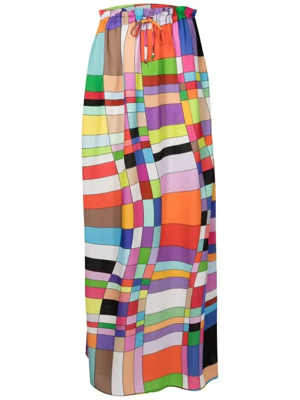 AMIR SLAMA Geometric-print Maxi Skirt
