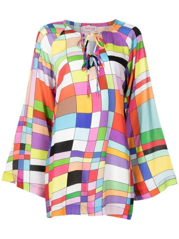 AMIR SLAMA Graphic Print Long-sleeved Dress - Multicolour
