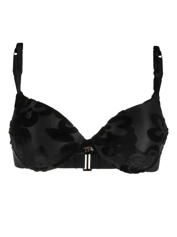 TOM FORD Floral-print Underwire Bra - Black