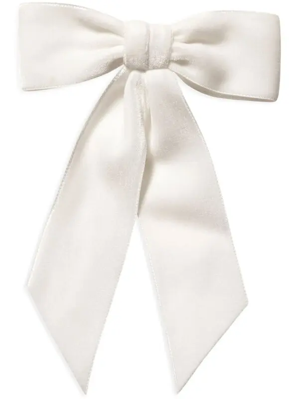 JENNIFER BEHR Large Velvet Bow Barrette - Neutrals