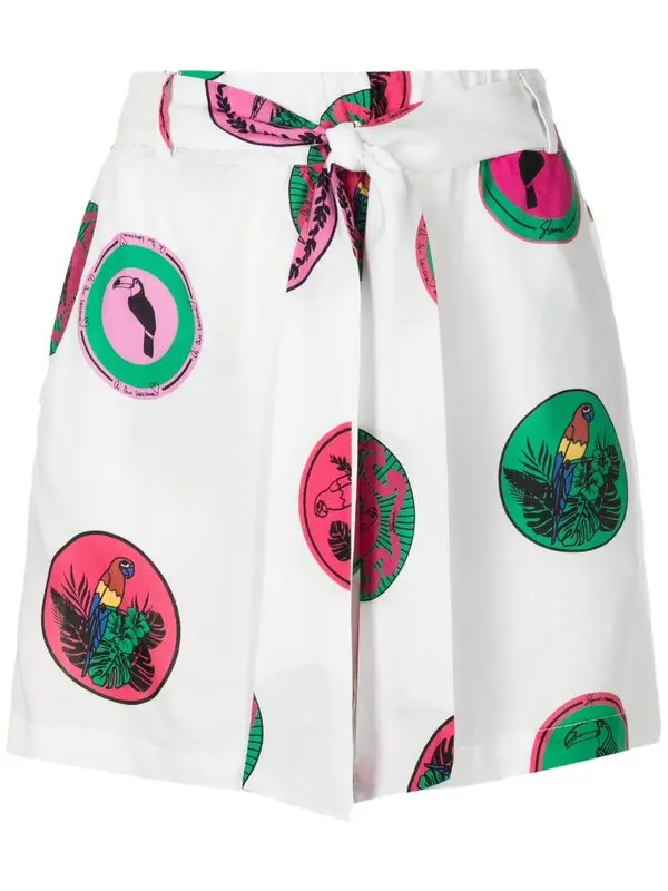 AMIR SLAMA Graphic-print Shorts - White