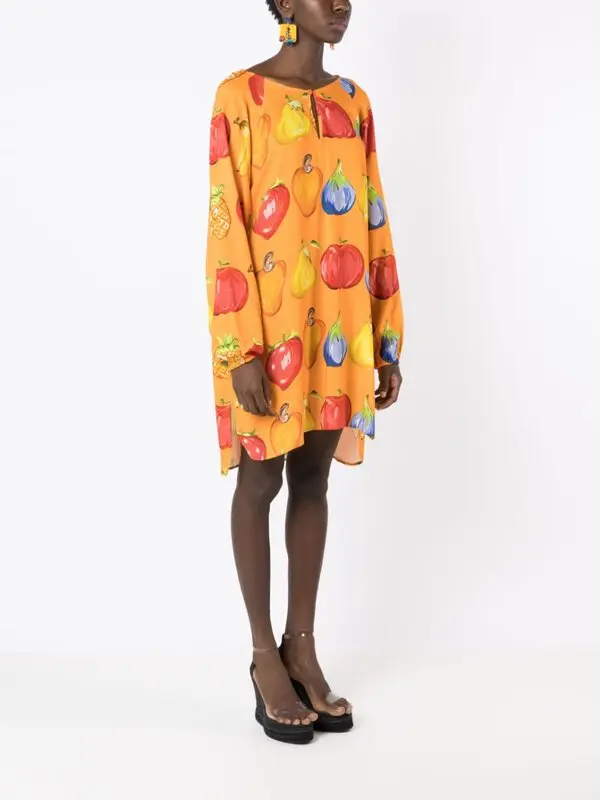 AMIR SLAMA Fruit-print Mini Shift Dress