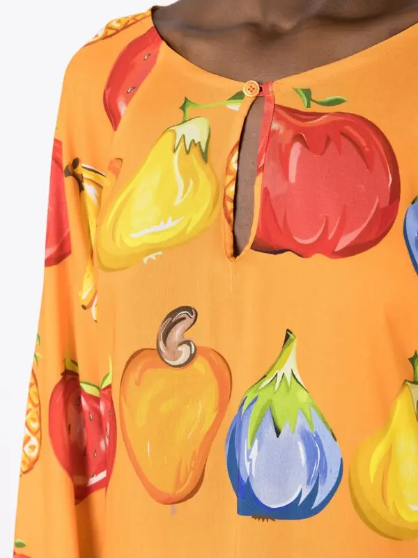 AMIR SLAMA Fruit-print Mini Shift Dress