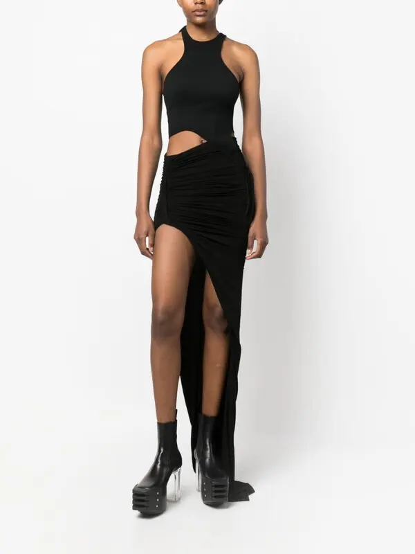 Rick Owens Asymmetric Maxi Skirt - Black