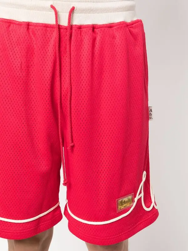 ADVISORY BOARD CRYSTALS Logo-appliqué Track Shorts - Red