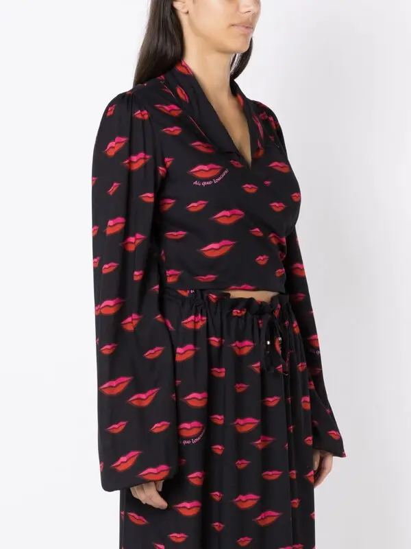 AMIR SLAMA Lips-print Shirt