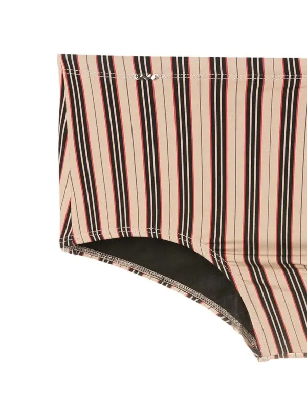 AMIR SLAMA Stripe-print Swimming Trunks - Brown