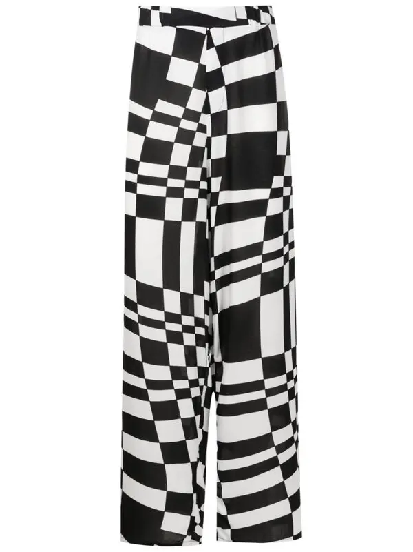 AMIR SLAMA Geometric-print Straight Trousers