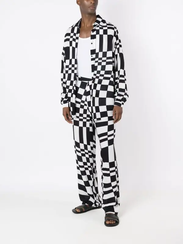 AMIR SLAMA Geometric-print Straight Trousers