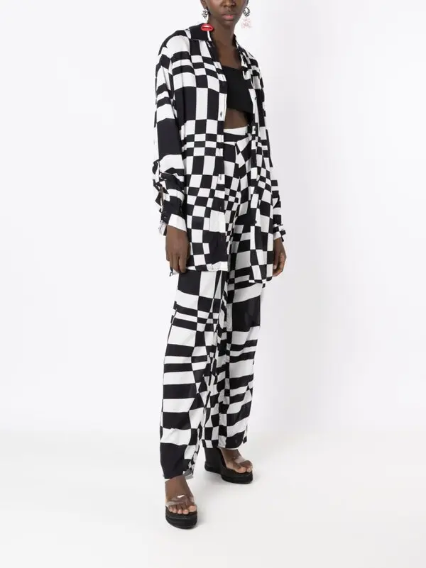 AMIR SLAMA Geometric-print Straight Trousers