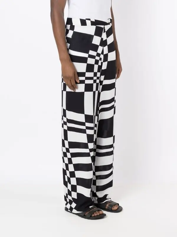 AMIR SLAMA Geometric-print Straight Trousers