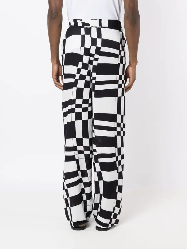 AMIR SLAMA Geometric-print Straight Trousers