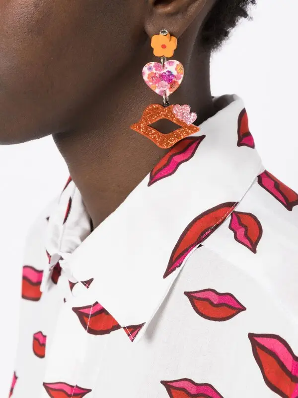 AMIR SLAMA Lip-charm Drop Earrings