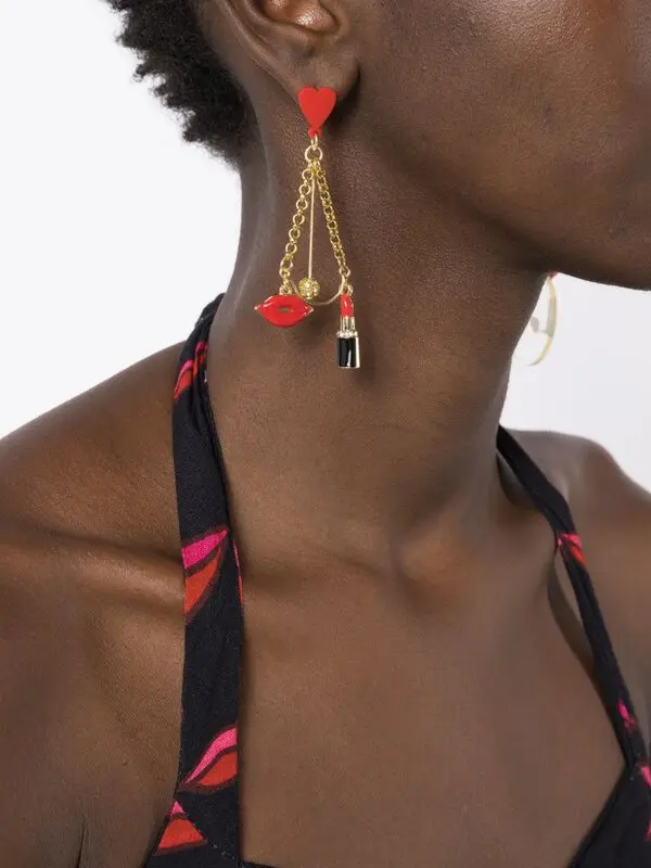 AMIR SLAMA Charm-detail Asymmetric Earrings