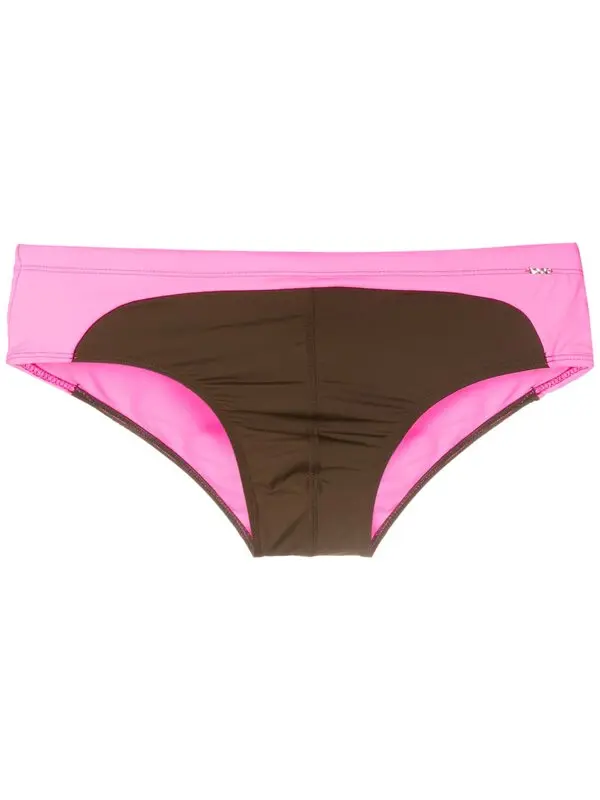 AMIR SLAMA Panelled Swim Trunks - Brown