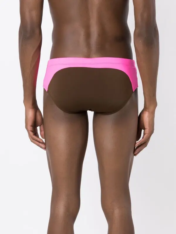 AMIR SLAMA Panelled Swim Trunks - Brown