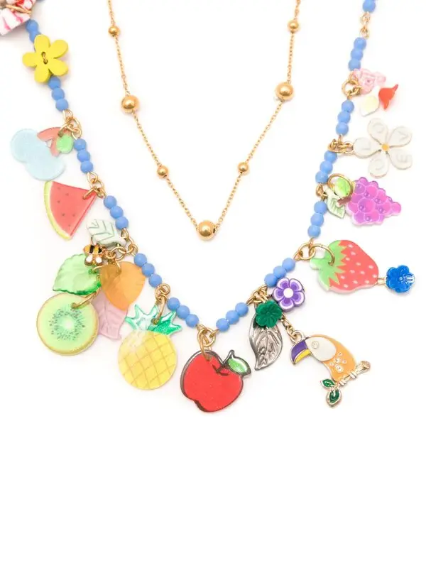 AMIR SLAMA Fruit Charm Layered Necklace - Multicolour