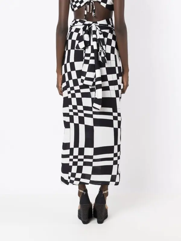 AMIR SLAMA Geometric-print Midi Skirt