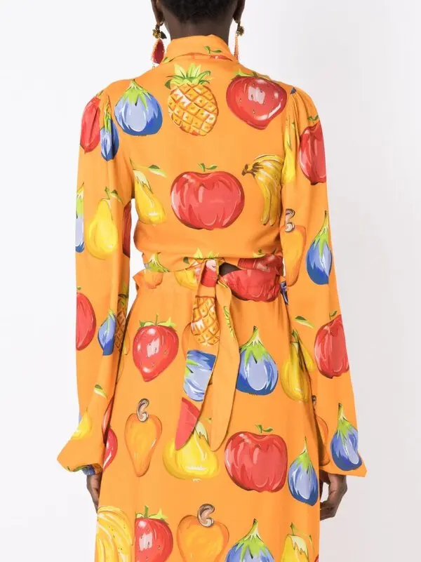 AMIR SLAMA Fruit Print Shirt