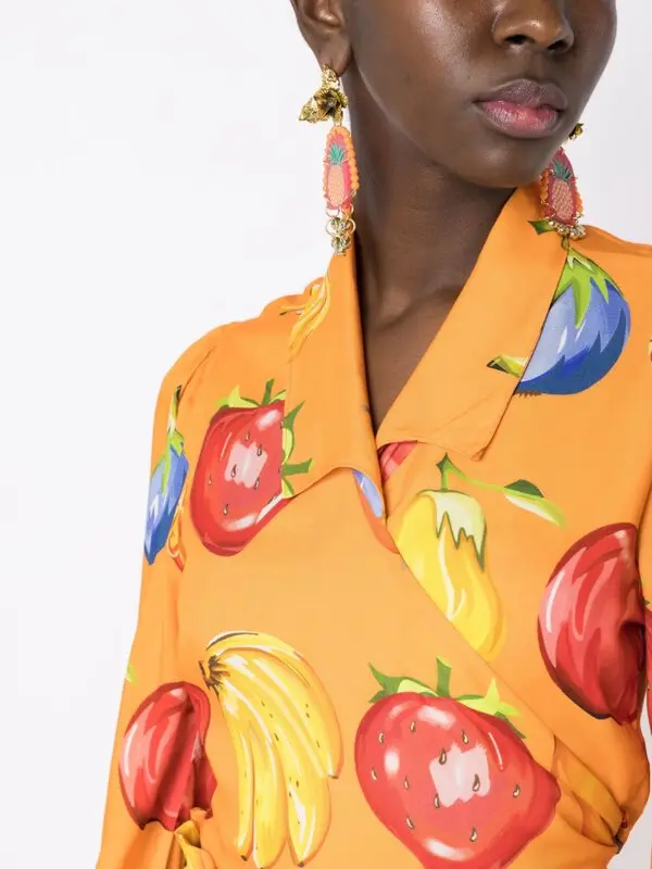 AMIR SLAMA Fruit Print Shirt