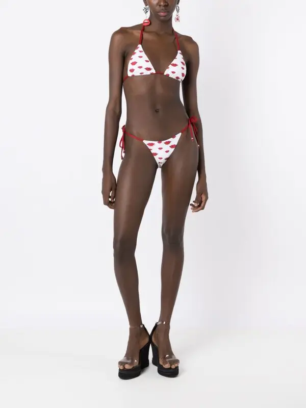 AMIR SLAMA Lip-print Triangle Bikini