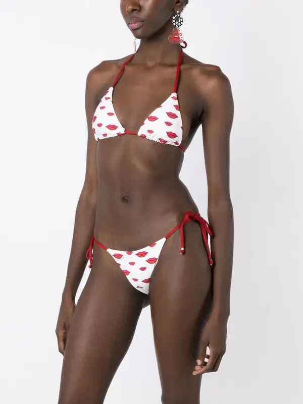 AMIR SLAMA Lip-print Triangle Bikini