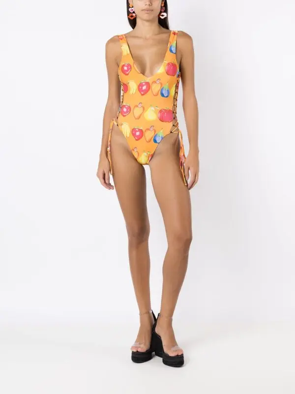 AMIR SLAMA Fruit-print Swimsuit