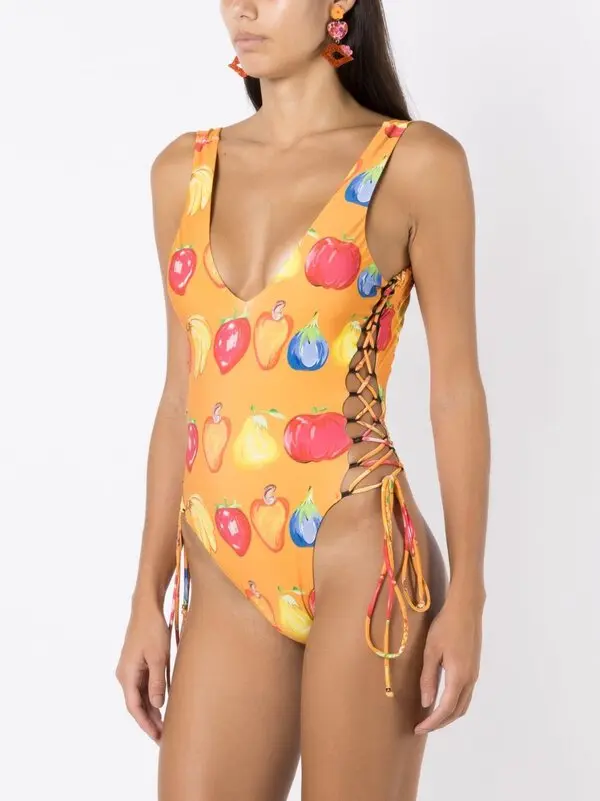 AMIR SLAMA Fruit-print Swimsuit