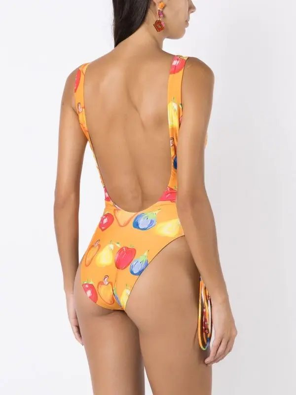AMIR SLAMA Fruit-print Swimsuit