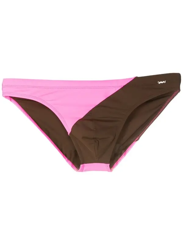 AMIR SLAMA Panelled Swim Trunks - Brown