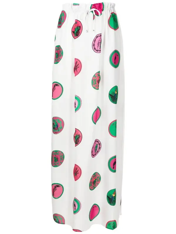 AMIR SLAMA Graphic-print Maxi Skirt - White