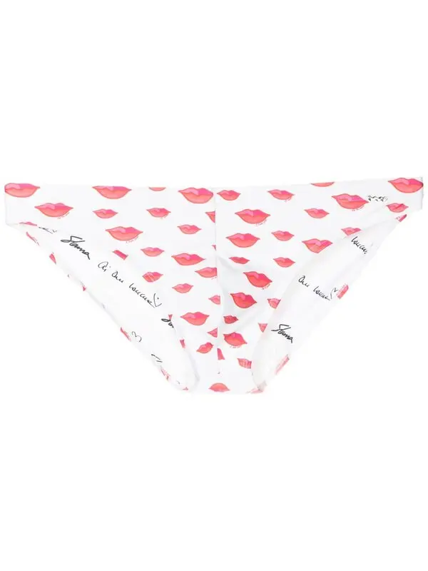 AMIR SLAMA Lip-print Swim Trunk - White