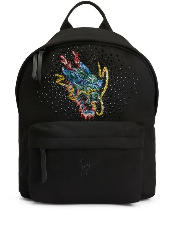 GIUSEPPE ZANOTTI Dragon Crystal Backpack - Black