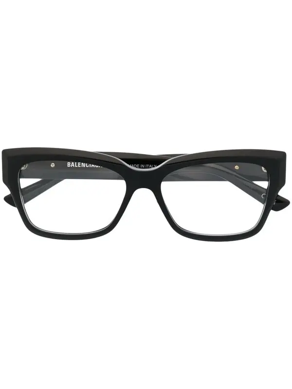 Balenciaga Logo Plaque Cat-eye Glasses - Black