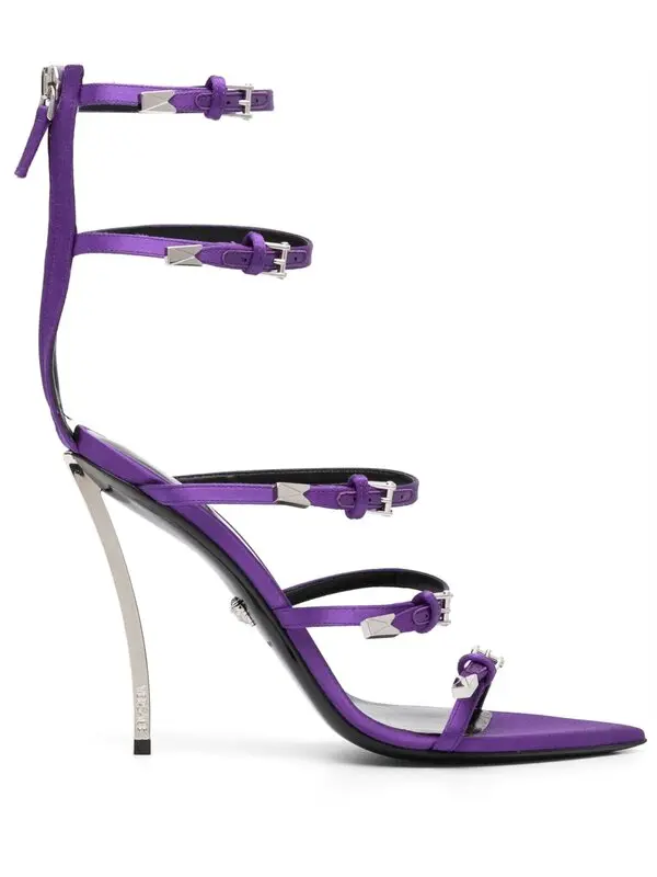 Versace Pin-point 130mm Sandals - Purple