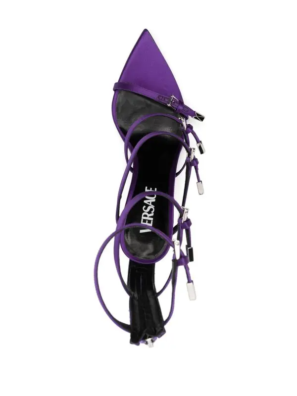 Versace Pin-point 130mm Sandals - Purple