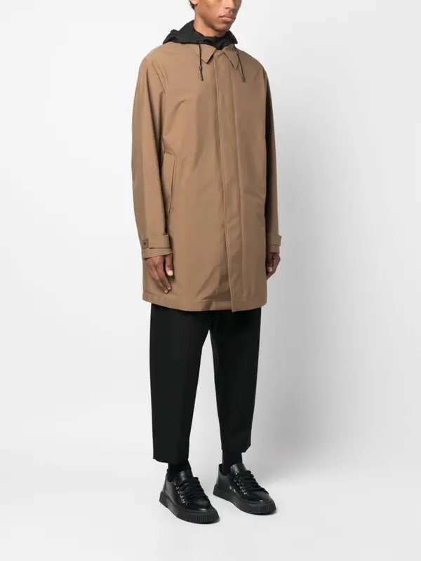 Zegna Long-sleeve Hooded Raincoat