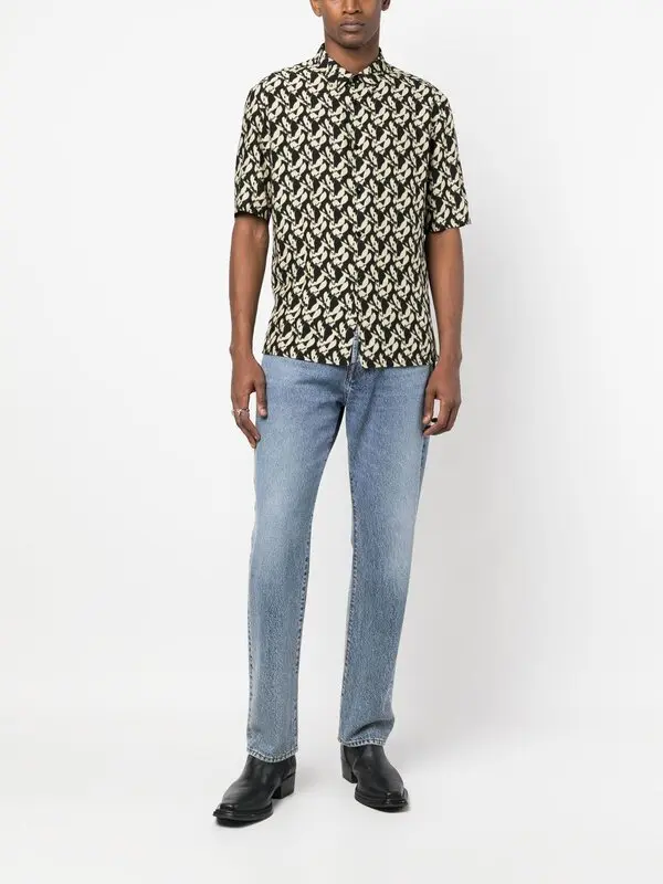 Saint Laurent Abstract-print Cotton Shirt