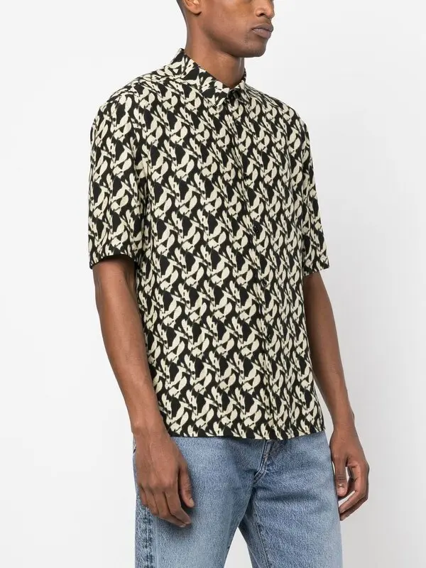 Saint Laurent Abstract-print Cotton Shirt