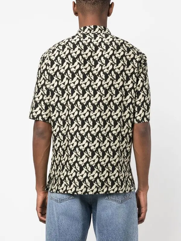 Saint Laurent Abstract-print Cotton Shirt