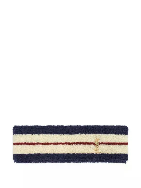 Saint Laurent Logo-Plaque Headband In Blue - 5% Off | Editorialist