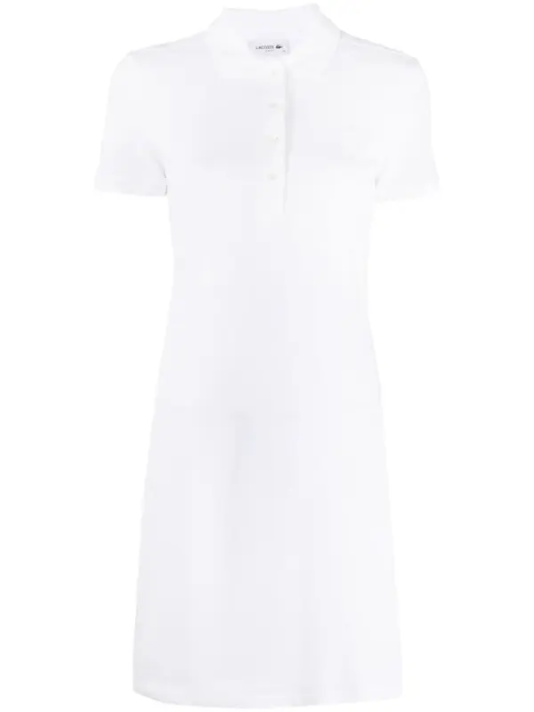 Lacoste Logo-patch Polo Dress - White