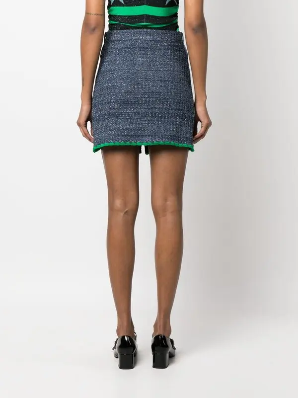 CORMIO Chiara Flower-buttons Short Skirt - Blue