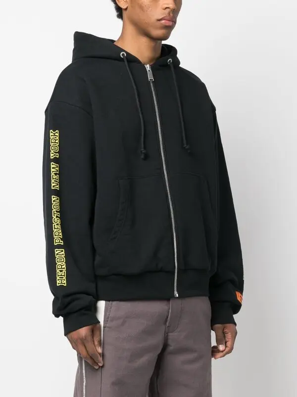 Heron Preston Zip-up Logo-print Hoodie